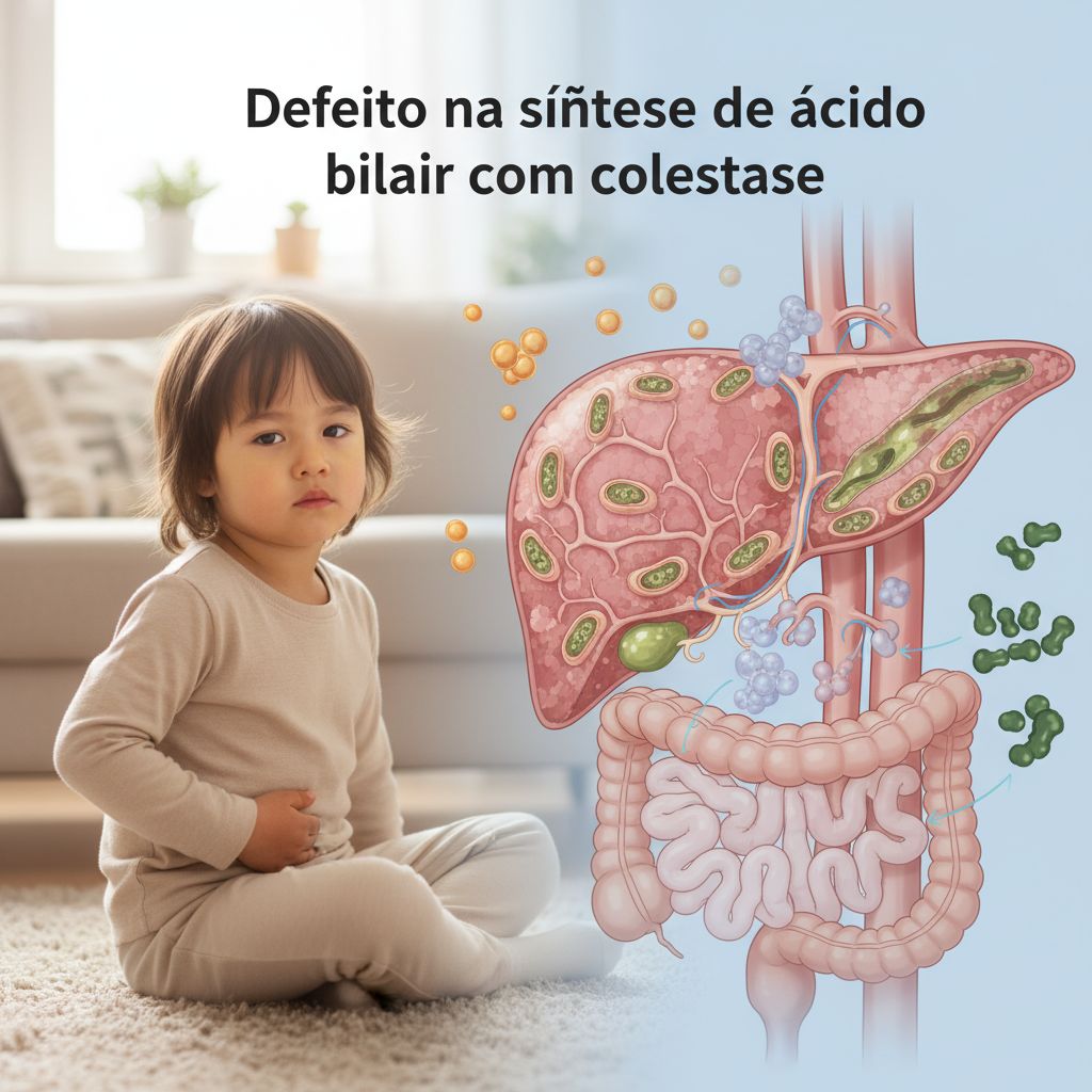 O que é Defeito na síntese de ácido biliar com colestase e como tratar?